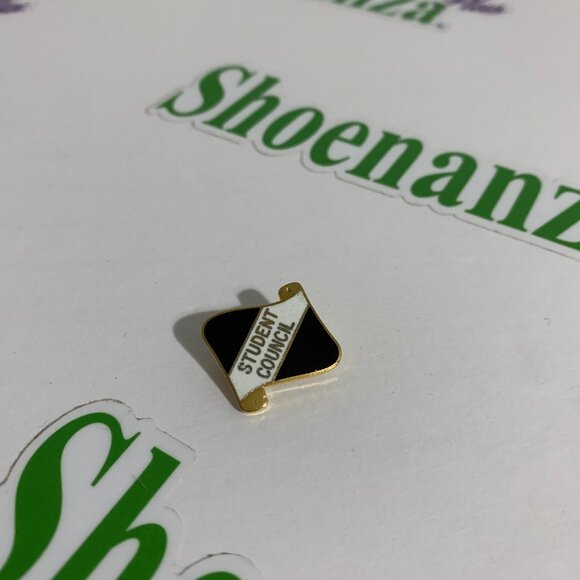 Accessories | Vintage Student Council Lapel Pin Black White Gold Roll ...